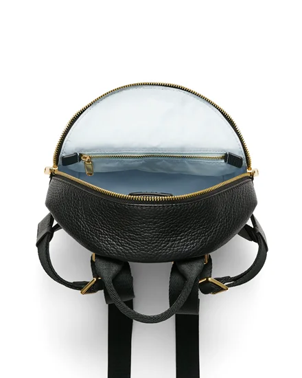 ECCO® Round Pack Rucksack aus Leder | Schwarz