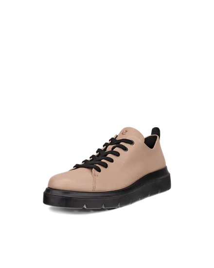 Womens Ecco® Nouvelle Leather Lace Up Shoe Beige