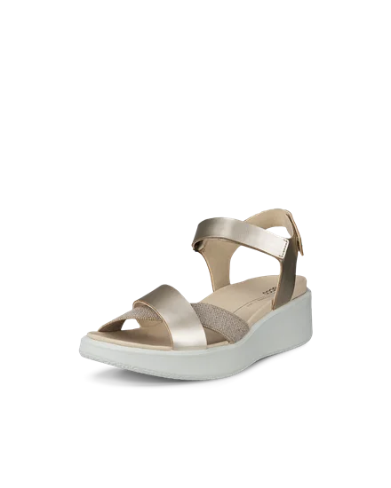 Dámské Kožené Sandály Na Klínku Ecco® Flowt Wedge Lx Zlatá